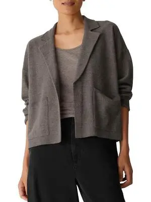Eileen Fisher Notch Collar Cardigan - Cobblestone