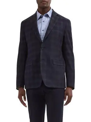 Bugatchi Two-button Wool Blend Blazer - Navy