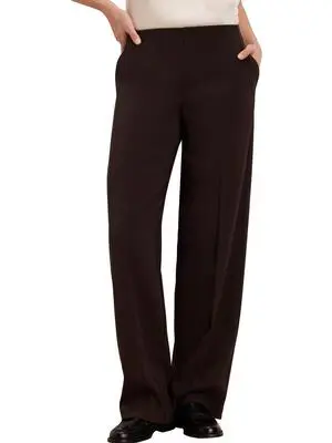 NIC+ZOE Lenox Wide Leg Stretch Twill Pants - Java