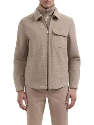 Bugatchi Wool Blend Shirt Jacket - Cobblestone