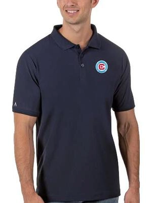 ANTIGUA Chicago Fire Logo Legacy Pique Polo - Navy