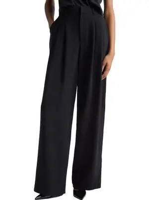 CINQ À SEPT Marne Pleated Wide Leg Crepe Pants