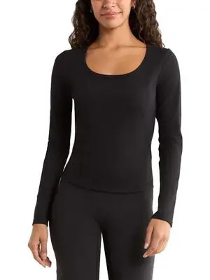 Zella Long Sleeve Rib T-shirt - Black