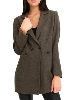 BELLE & BLOOM Kensington Oversize Double-breasted Wool Blend Coat - Brown