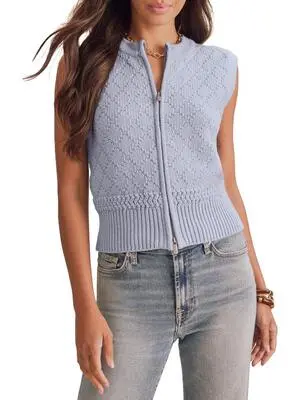 Splendid Benson Zip Sweater Vest - Blue Mist