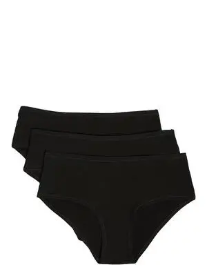 ETAM 3-pack Ribbed Cotton Stretch Shorties - Black
