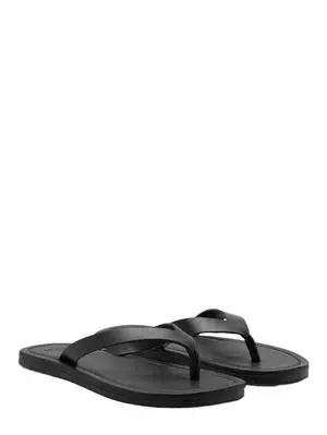 Mango Leather Flip Flop - Black