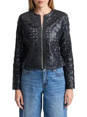Bagatelle Laser-cut Faux Leather Jacket - Black