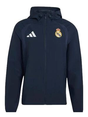Adidas Real Madrid Tiro Travel Full-zip Windbreaker - Navy