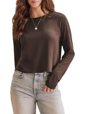 Splendid Splendid Louisa Long Sleeve Cotton Tee Java Brown