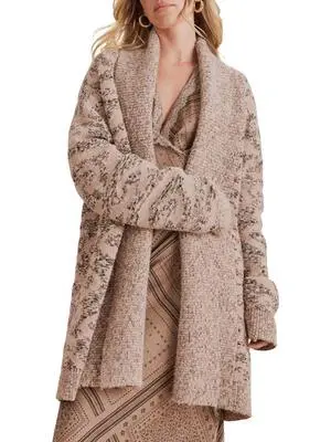 Splendid Desiree Longline Belt Cardigan - Neutral/multi
