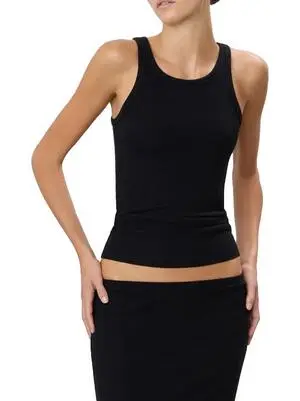 Eterne High Neck Fitted Tank - Black