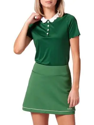 JORDE JORDE Eloise Scalloped Performance Polo Pine