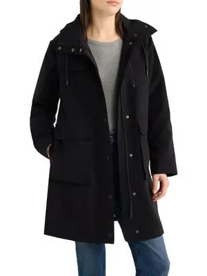 Bernardo Hooded Raincoat - Black