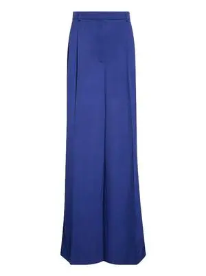 Stella McCartney High Waist Pleated Wool Pants - Indigo