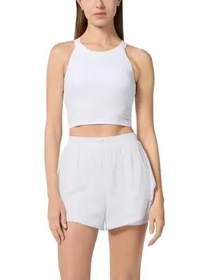 PLEIN SPORT Sleeveless Cropped Tank Top - White