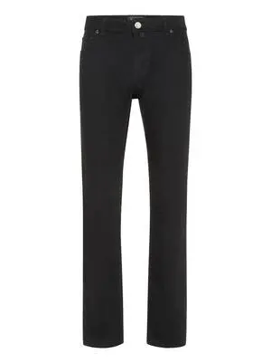 BILLIONAIRE 5 Pockets Super Straight Cut Jeans - Black