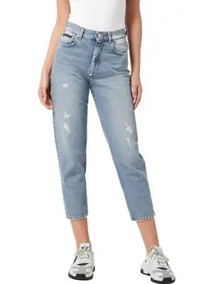 Philipp Plein Mom Fit Jeans Hexagon - Glacier