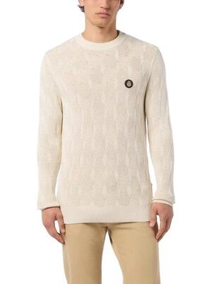 BILLIONAIRE Wool Silk Roundneck Pullover With Braids And Stud Detail - Offwhite