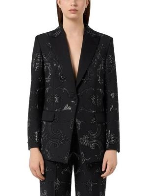 Philipp Plein Boyfriend's Fit Blazer Baroque Strass - Black