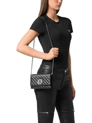 Philipp Plein Nappa Leather Mini Shoulder Matelasse - Black