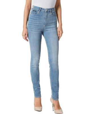 Philipp Plein Super High Waist Skull Jeggings - Lightblue