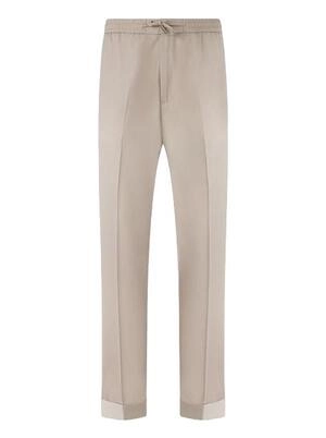 Philipp Plein Loose Fit Wool Blend Trousers - Beige