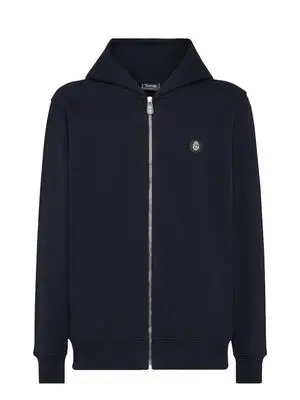 BILLIONAIRE Hoodie Sweatjacket With Lion Graphic - Navy