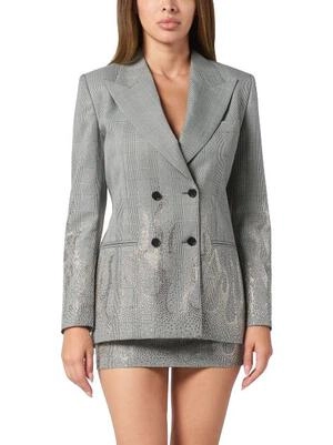 Philipp Plein Wool Gold Fit Blazer Ls Flame - Black