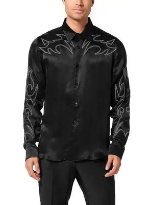 Philipp Plein Embellished Shirt Texas - Black