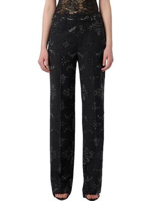 Philipp Plein Lady Straight Trousers Baroque Strass - Black