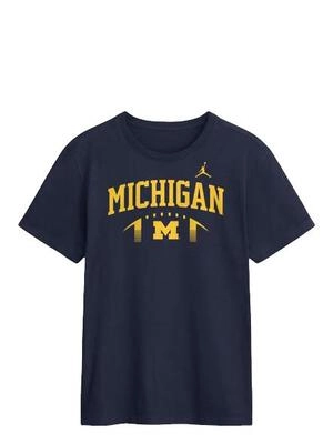 JORDAN BRAND Michigan Wolverines Primetime Football Icon T-shirt - Navy