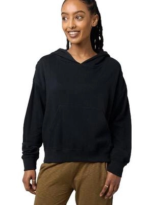 KNOWN SUPPLY Relaxed Cropped Hoodie - Black