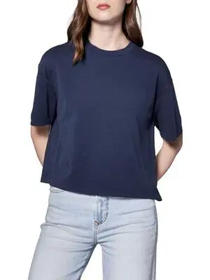 DEAR JOHN Maddox Boxy Sleeve Crew Neck T-shirt - Black Iris