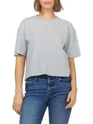 DEAR JOHN Maddox Boxy Sleeve Crew Neck T-shirt - Heather Grey