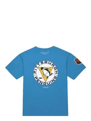 Mitchell & Ness Pittsburgh Penguins Core Vintage Logo T-shirt - Light Blue