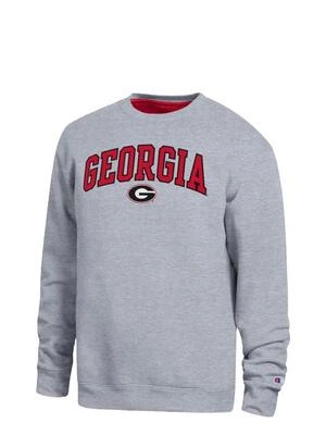 Champion Georgia Bulldogs Arch Crewneck Sweatshirt - Heather Gray