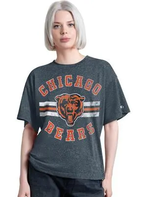 STARTER Chicago Bears Jump Shot Boyfriend Tri-blend T-shirt - Navy