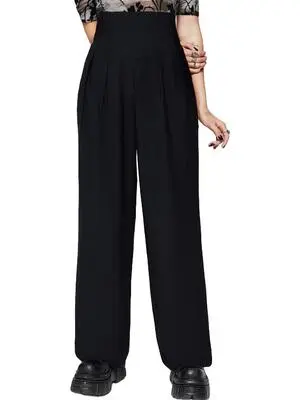 DISTURBIA Brenna Corset Wide Leg Trouser - Black