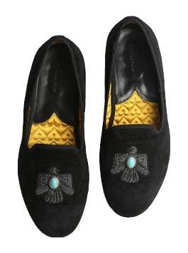 FORTELA Broadway Suede Moccasin Loafers - Black