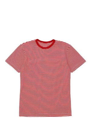 FORTELA Striped Pattern Crewneck T-shirt - Red