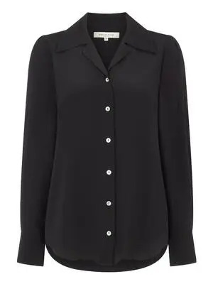 REALLY WILD CLOTHING Devas Silk Collar Shirt - Black