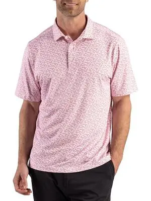 CBUK BY CUTTER & BUCK Pike Fern Print Epic Confidence Performance Polo - Red