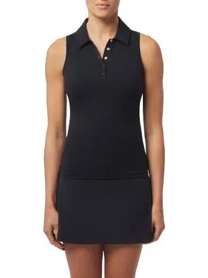 WILLIAMS ATHLETIC CLUB Lucie Sleeveless Golf Polo - Black