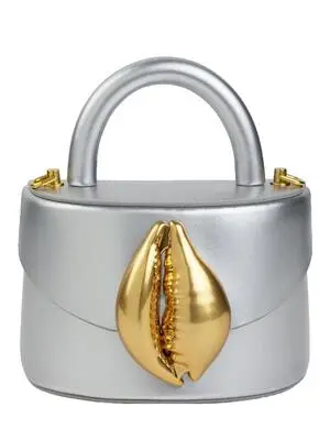 FLORE K. Viera Cowrie Shell Handheld Bag - Metallic Silver