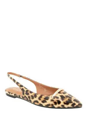 Christian Siriano Kimbal Pointed Toe Slingback Flat - Multi Leopard