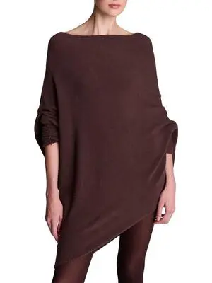 KENNETH COLE Asymmetric Drape Neck Sweater - Medium Bark