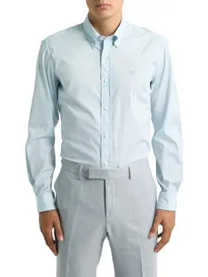 BOSS H-roan Slim Fit Button Down Shirt - Open Blue