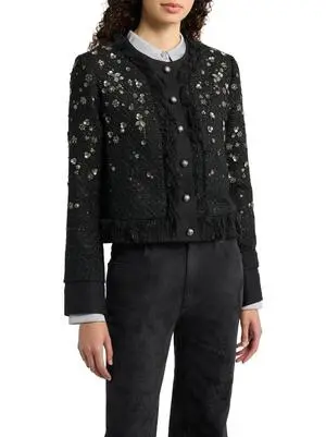 KOBI HALPERIN Marshall Metallic Floral Appliqué Jacket