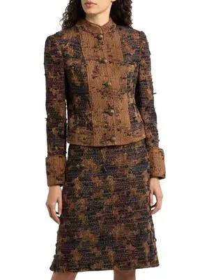 Kobi Halperin Parker Metallic Thread Detail Jacket - Brown Multi